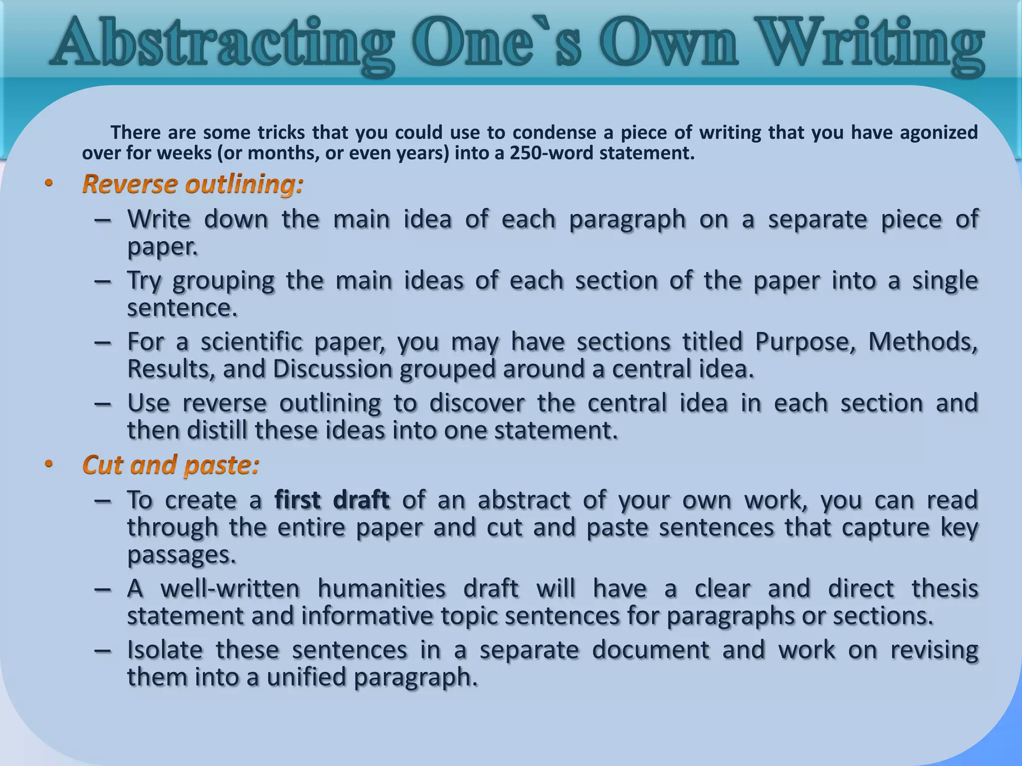 Abstract writing | PPSX