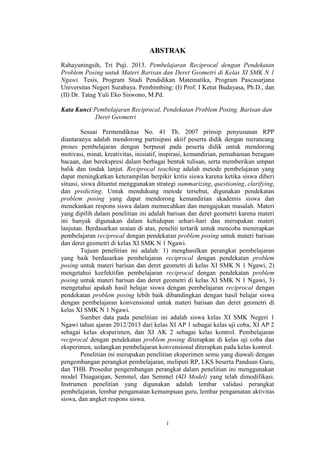 Abstrak Penelitian Pembelajaran Recip | PDF