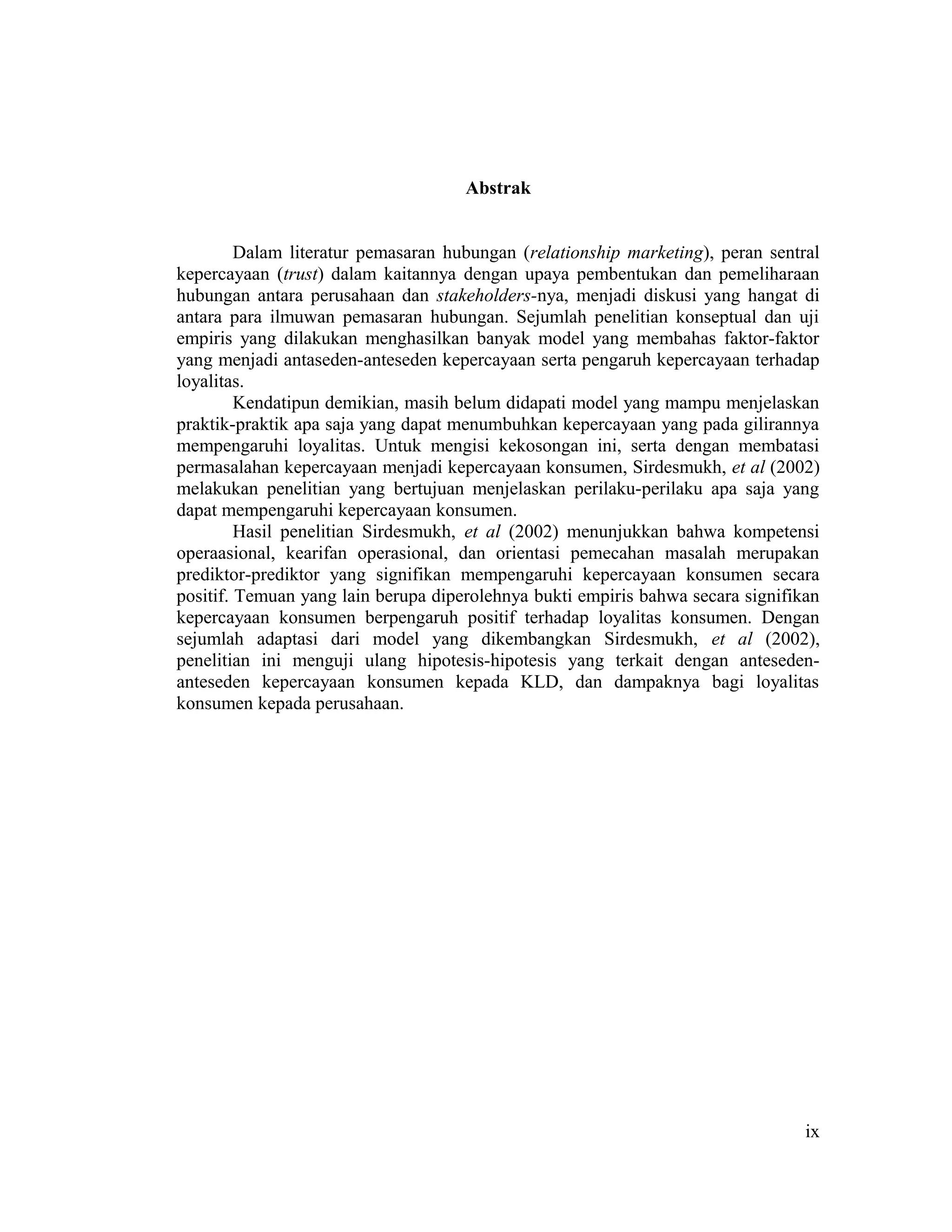 Contoh Abstrak Skripsi | DOC