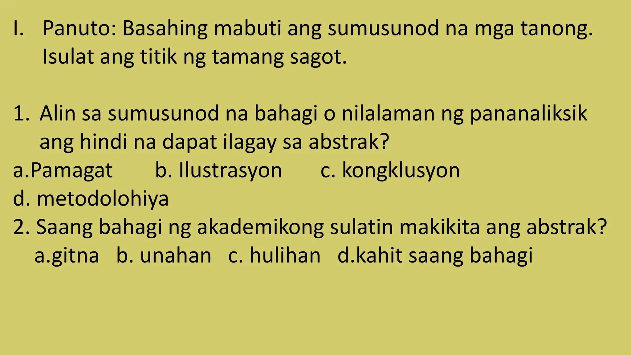 ABSTRAK (Filipino sa Piling Larang) Akademik! | PPTX