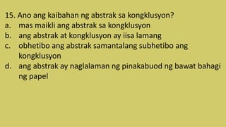 ABSTRAK (Filipino sa Piling Larang) Akademik! | PPTX