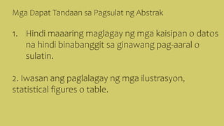 ABSTRAK (Filipino sa Piling Larang) Akademik! | PPTX