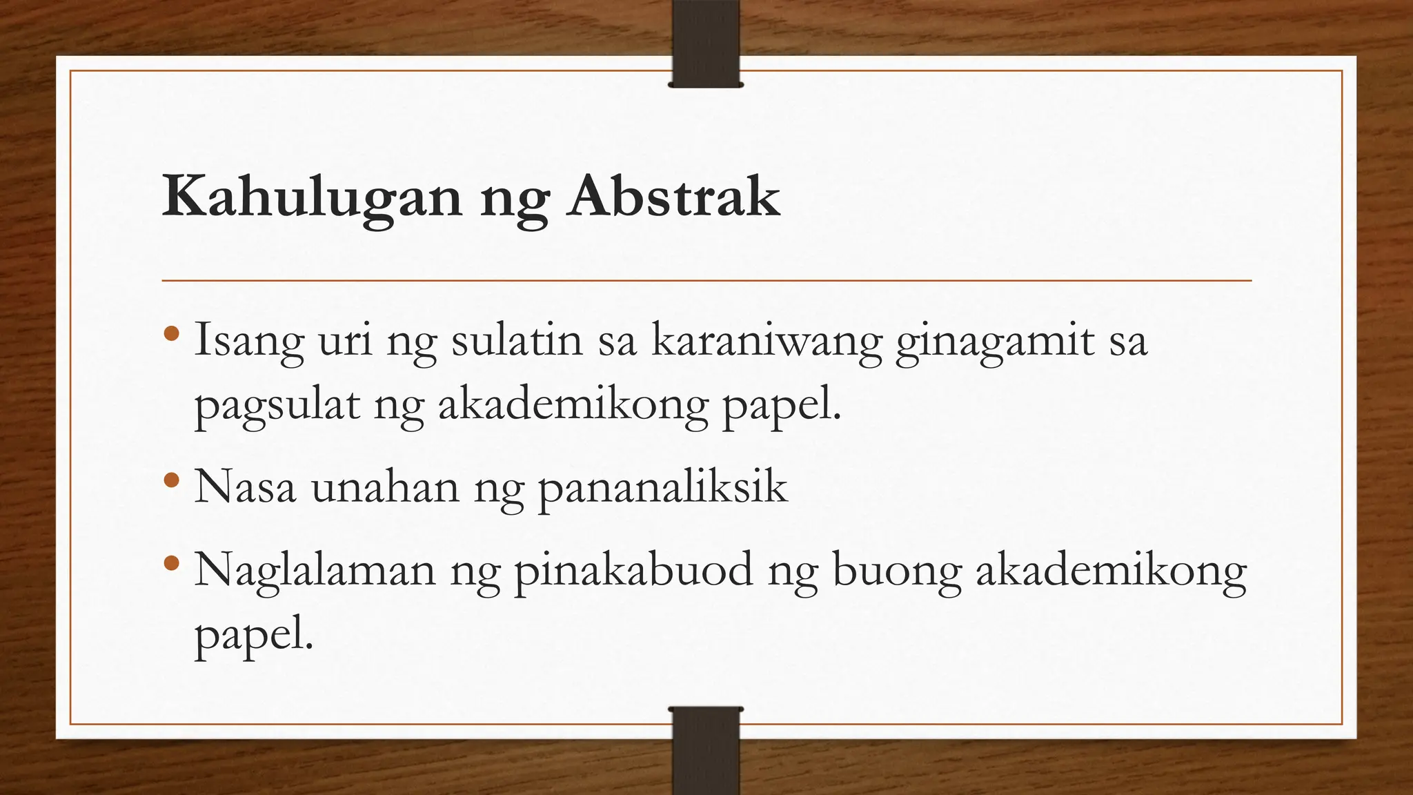 ABSTRAk or abstracum para sa Filipinong larang | PPTX