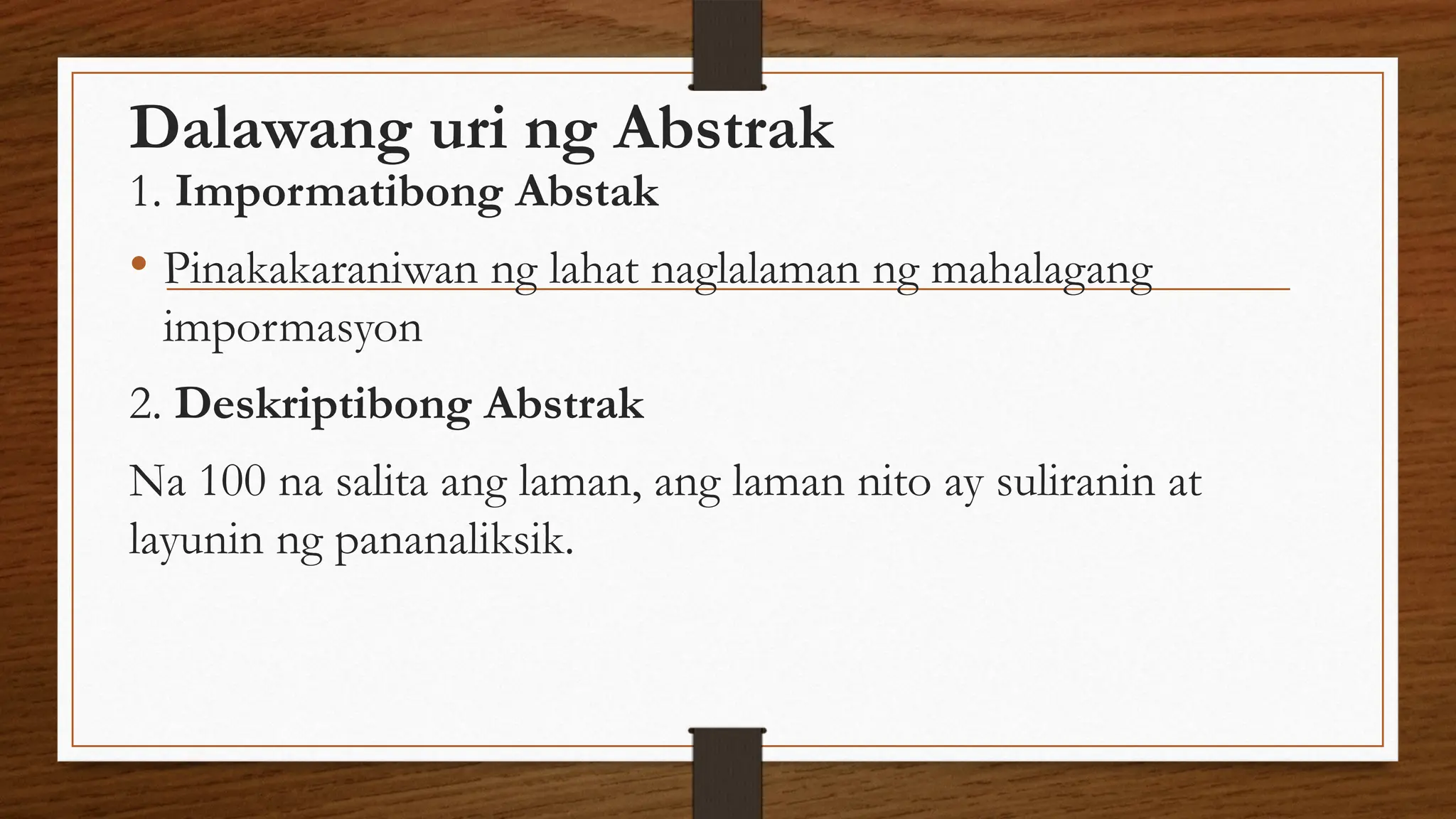 ABSTRAk or abstracum para sa Filipinong larang | PPT