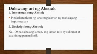 ABSTRAk or abstracum para sa Filipinong larang | PPTX