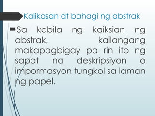 abstrak Filipino sa piling larangan.pptx