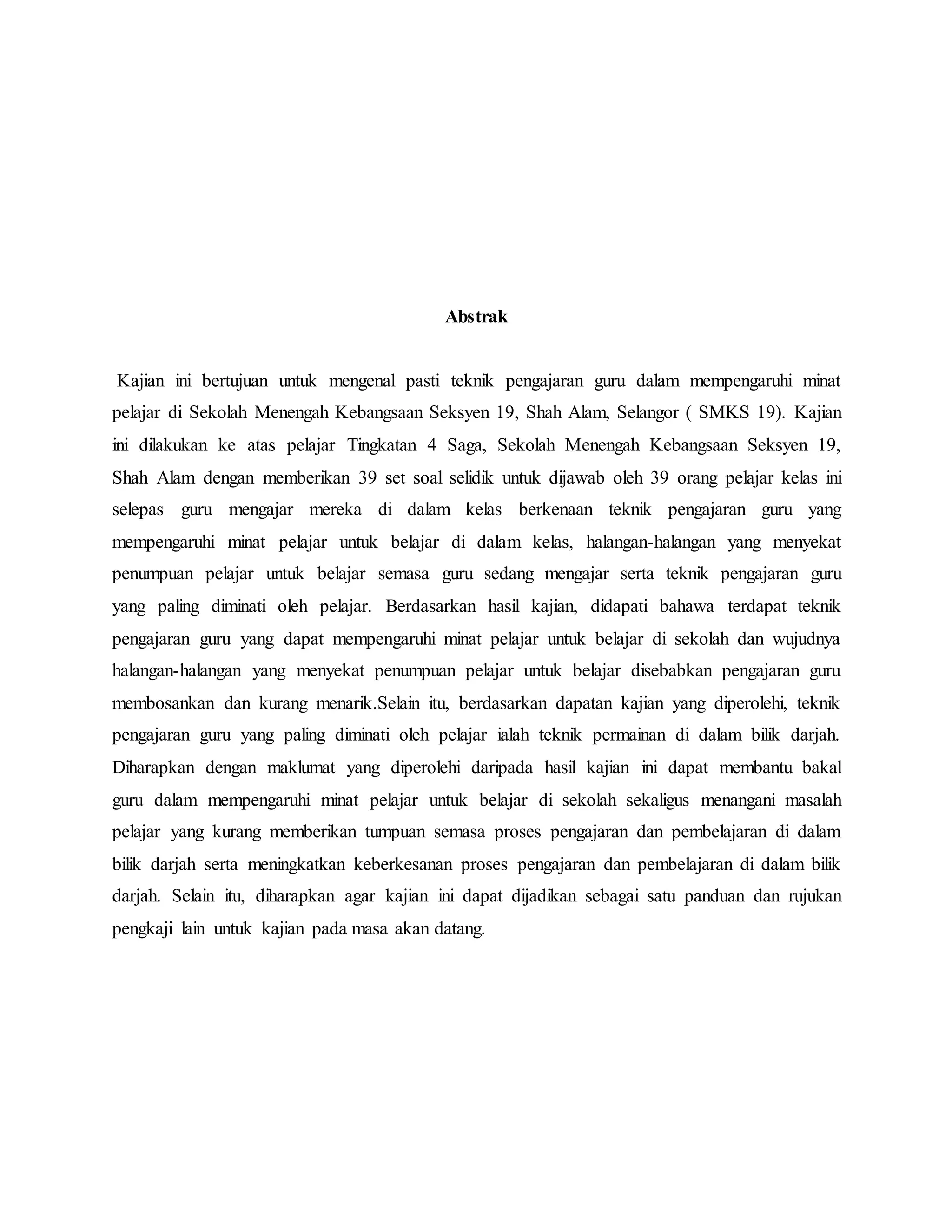 Abstrak Kajian Ilmiah | DOCX