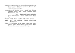 Abstrak penelitian keanekaragaman jenis tumbuhan obat di taman nasional ...