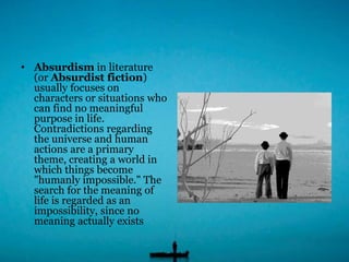 Absurdity as theme in waiting for Godot and Swamp Dwellers | PPTX