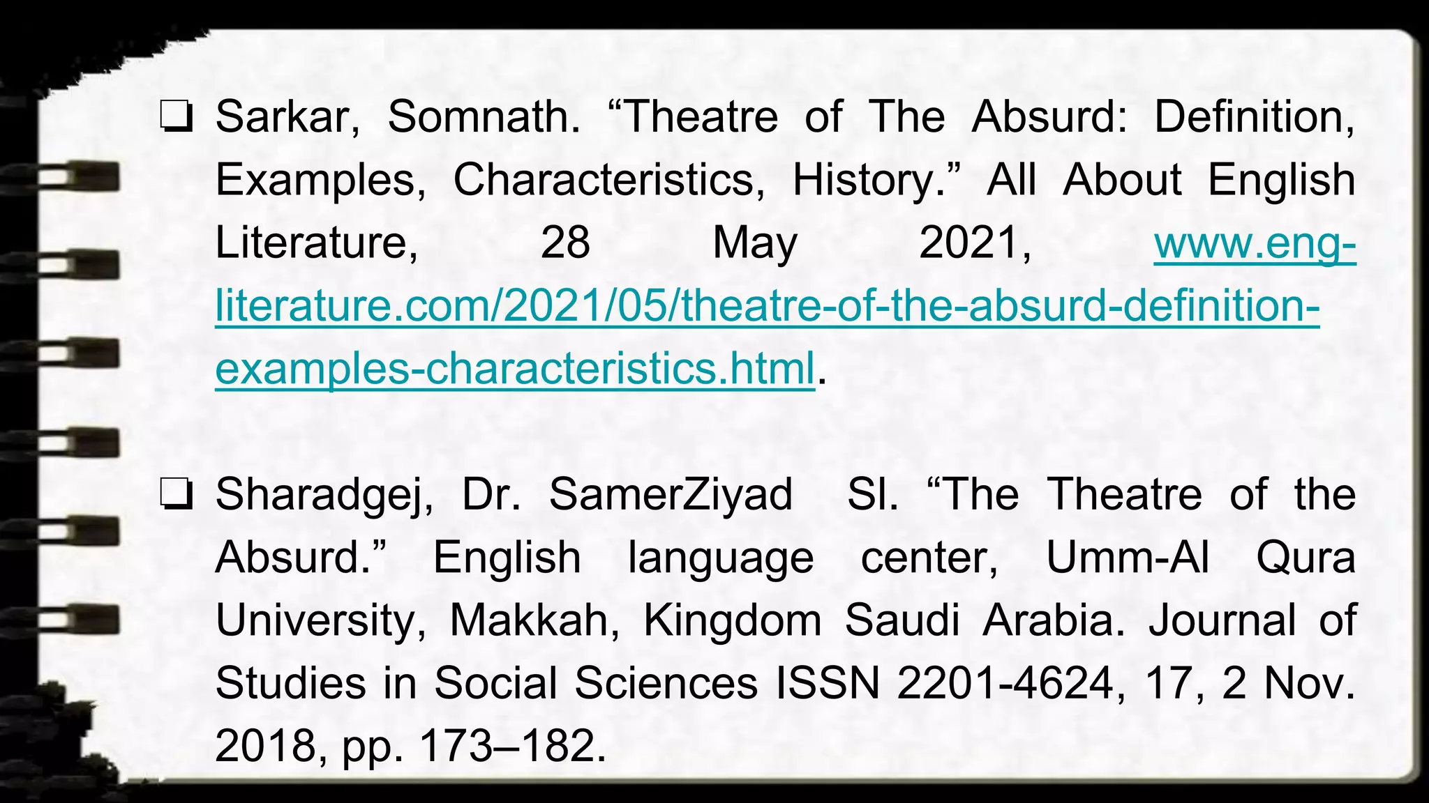 Characteristics of Absurd Theatre | PPTX