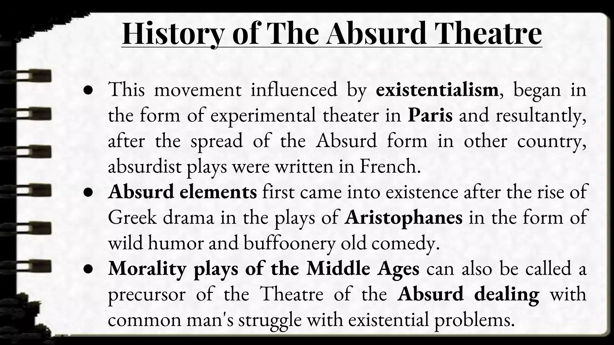 Characteristics of Absurd Theatre | PPTX
