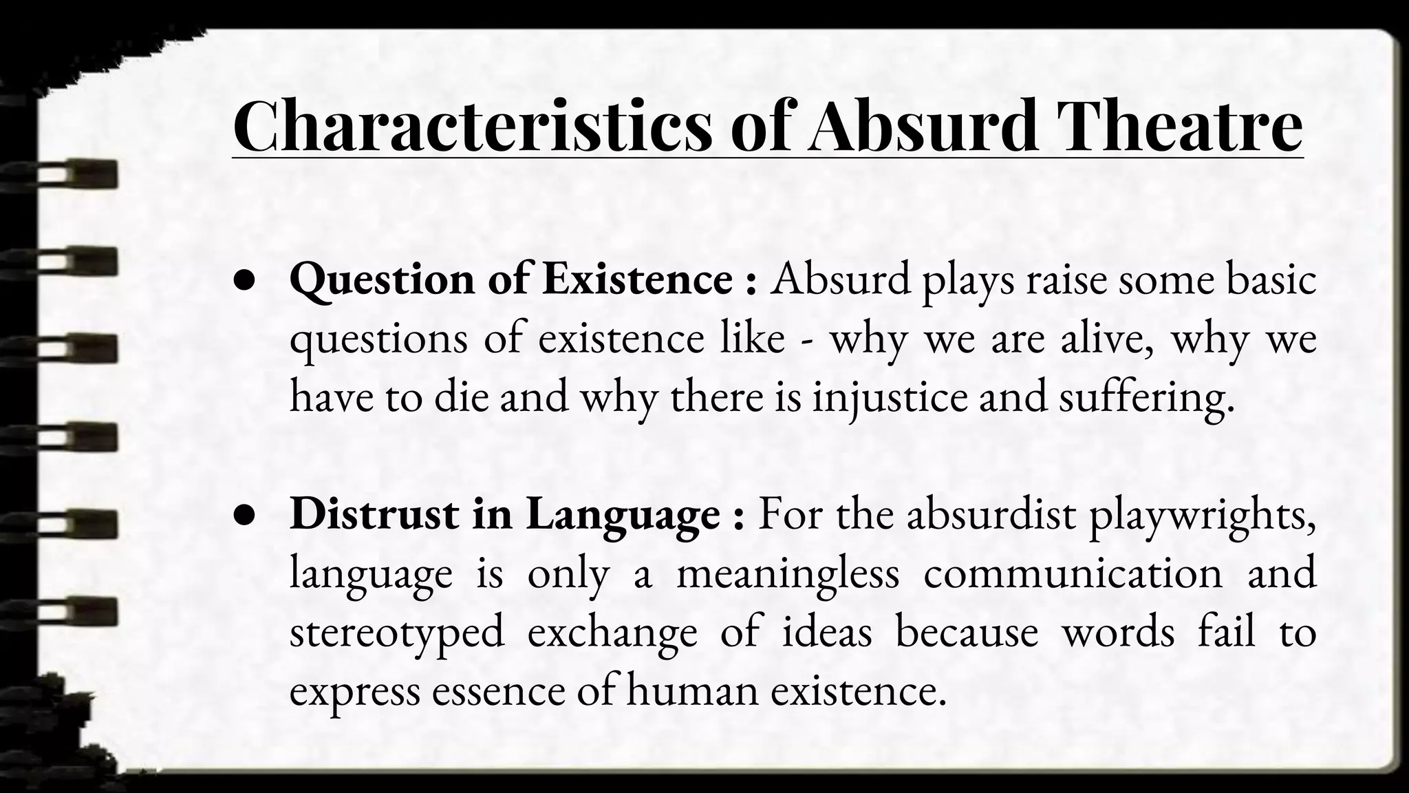 Characteristics of Absurd Theatre | PPTX