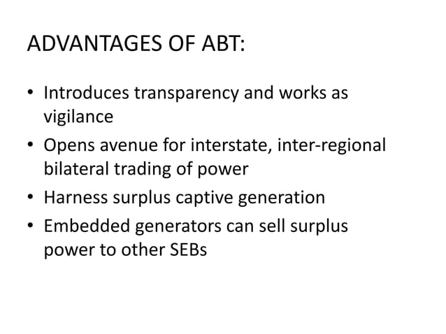 ABT (Availability Based Tariff) - UI (Unscheduled Interchange) | PPSX ...
