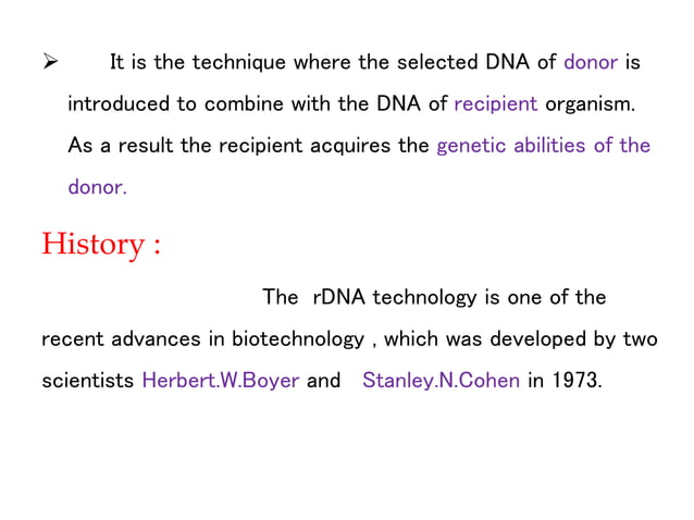Construction of rDNA molecules and bacterial transformation | PPTX ...