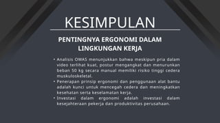 ANALISIS POSTER KERJA PENGANGKATAN KARUNG BERAS MENGGUNAKAN METODE OWAS ...