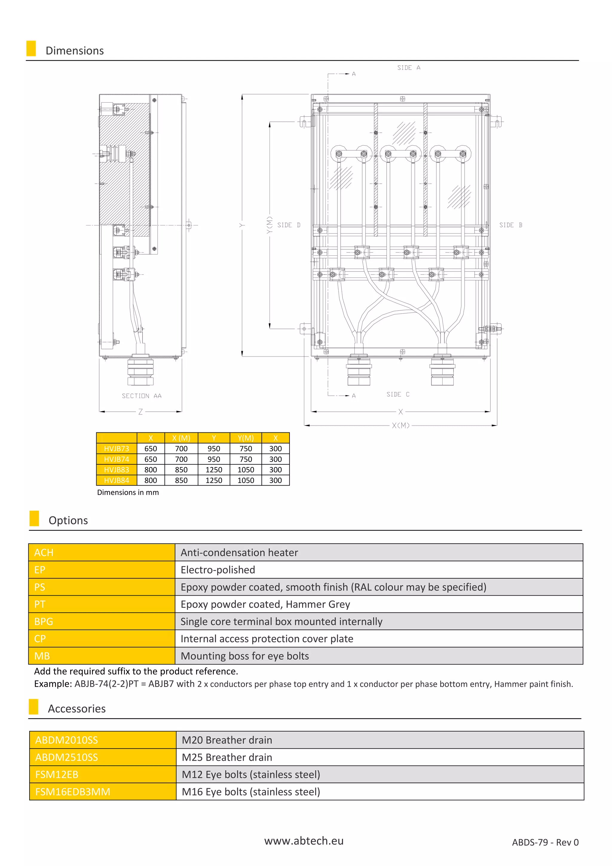 Abtech ABJB Hazardous Area (ATEX) Electrical Enclosure Data Sheet | PDF