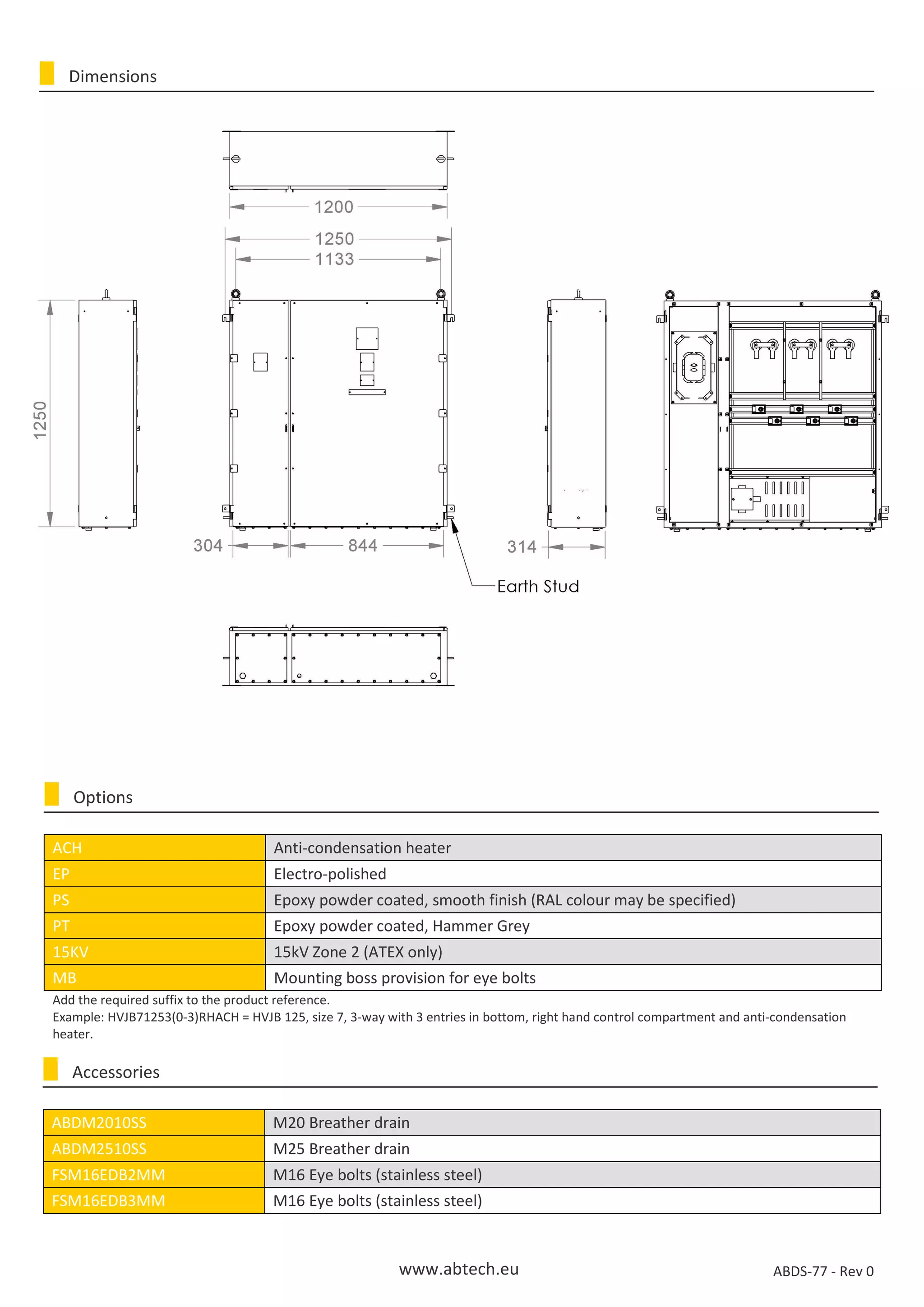 Abtech DPJB HV Hazardous Area (ATEX & IECEx) Electrical Enclosure Data ...