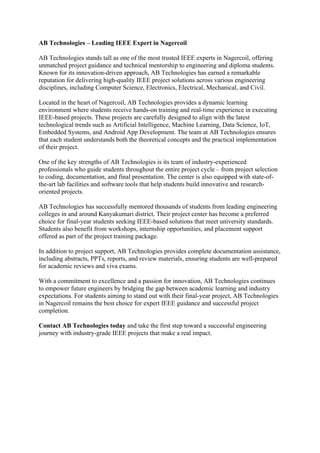 Best engineering project center in Tirunelveli | DOCX