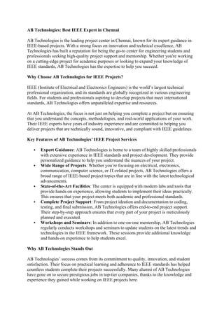 Best engineering project center in Tirunelveli | PDF