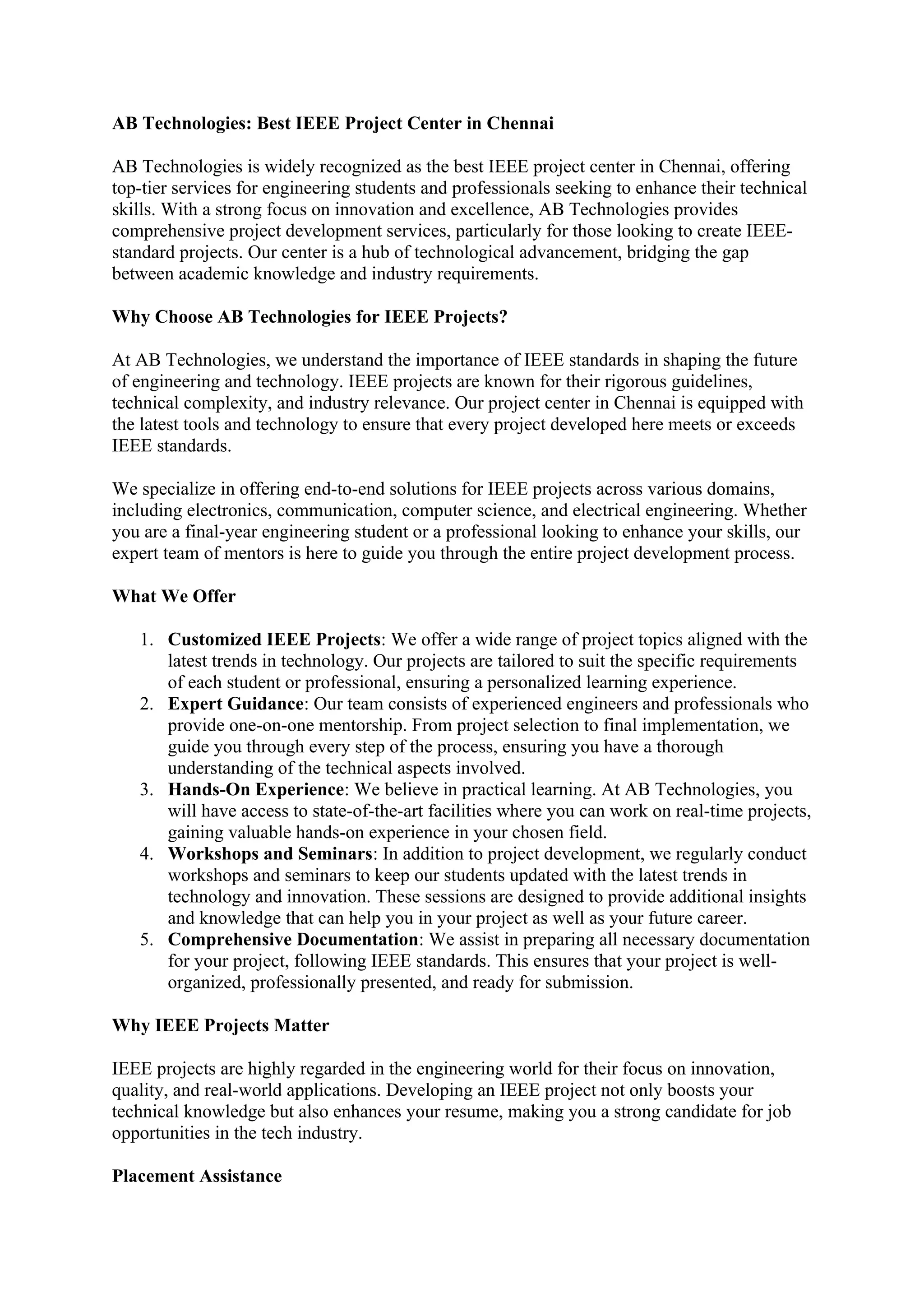 Best IEEE project center in chennai Best IEEE project center in chennai | PDF