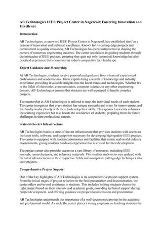 Best engineering project center in nagercoil | PDF