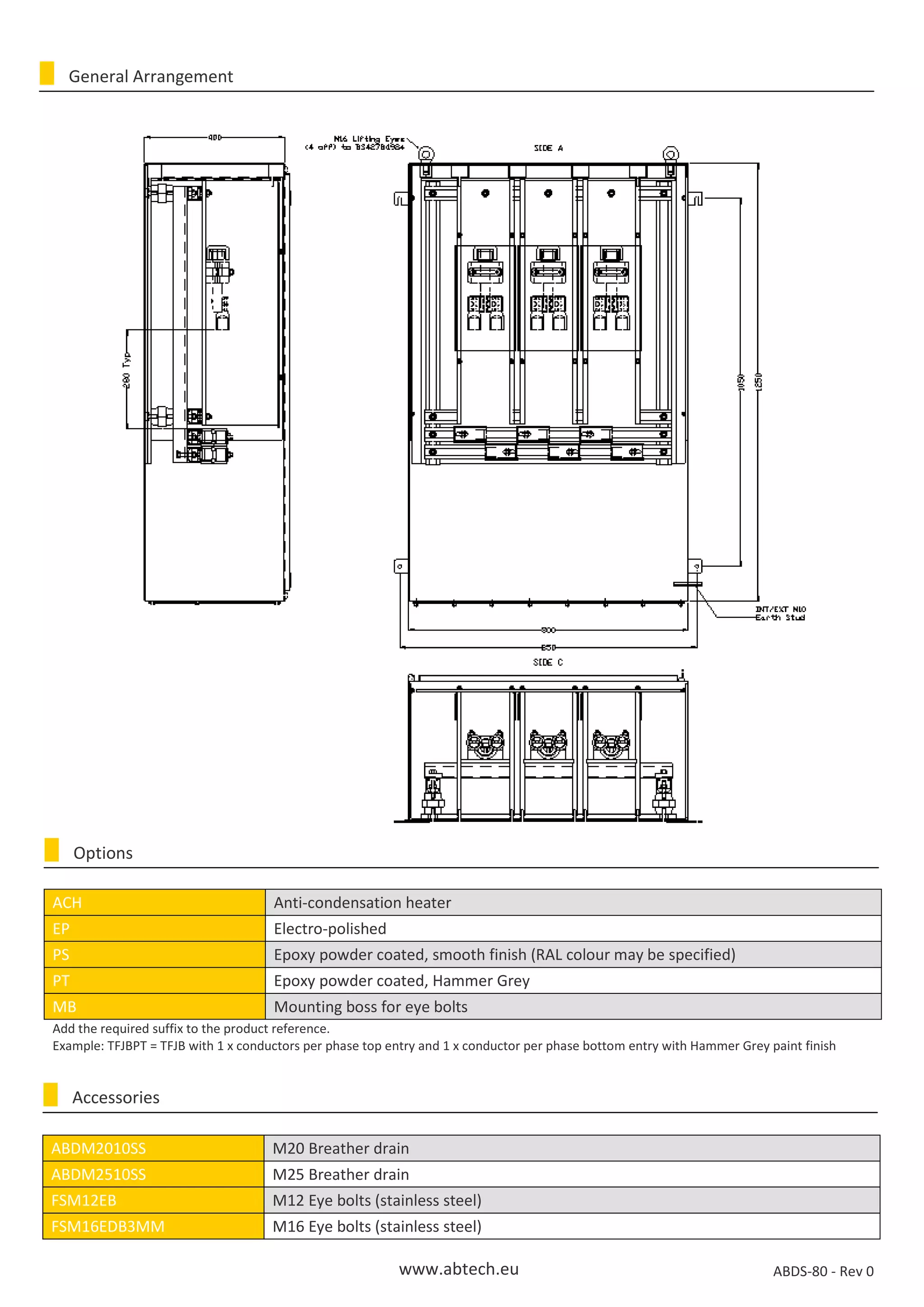 Abtech TFJB HV Hazardous Area (ATEX) Electrical Enclosure Data Sheet | PDF