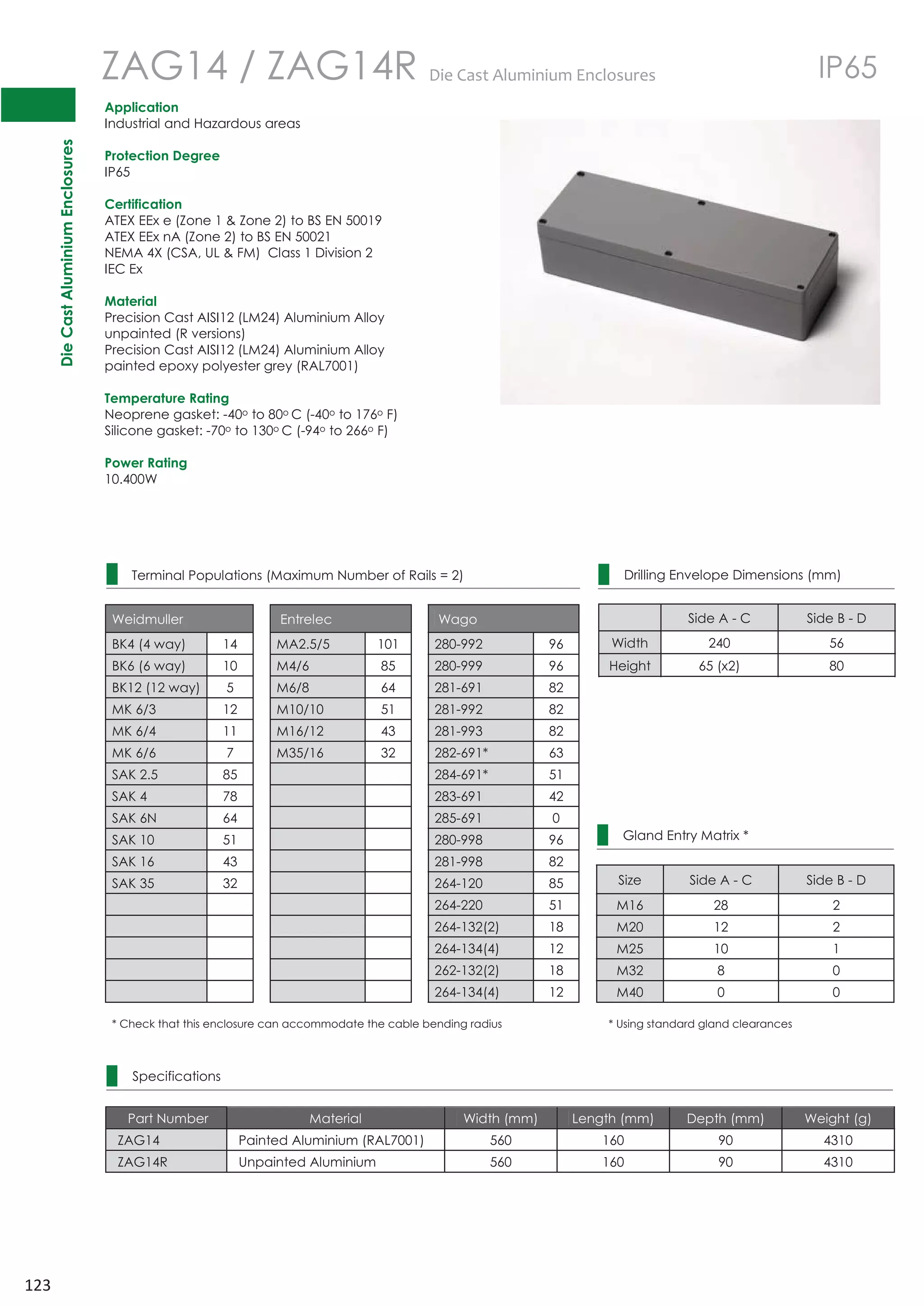 Abtech ZAG5 Aluminium Electrical Enclosure & Junction Box | PDF