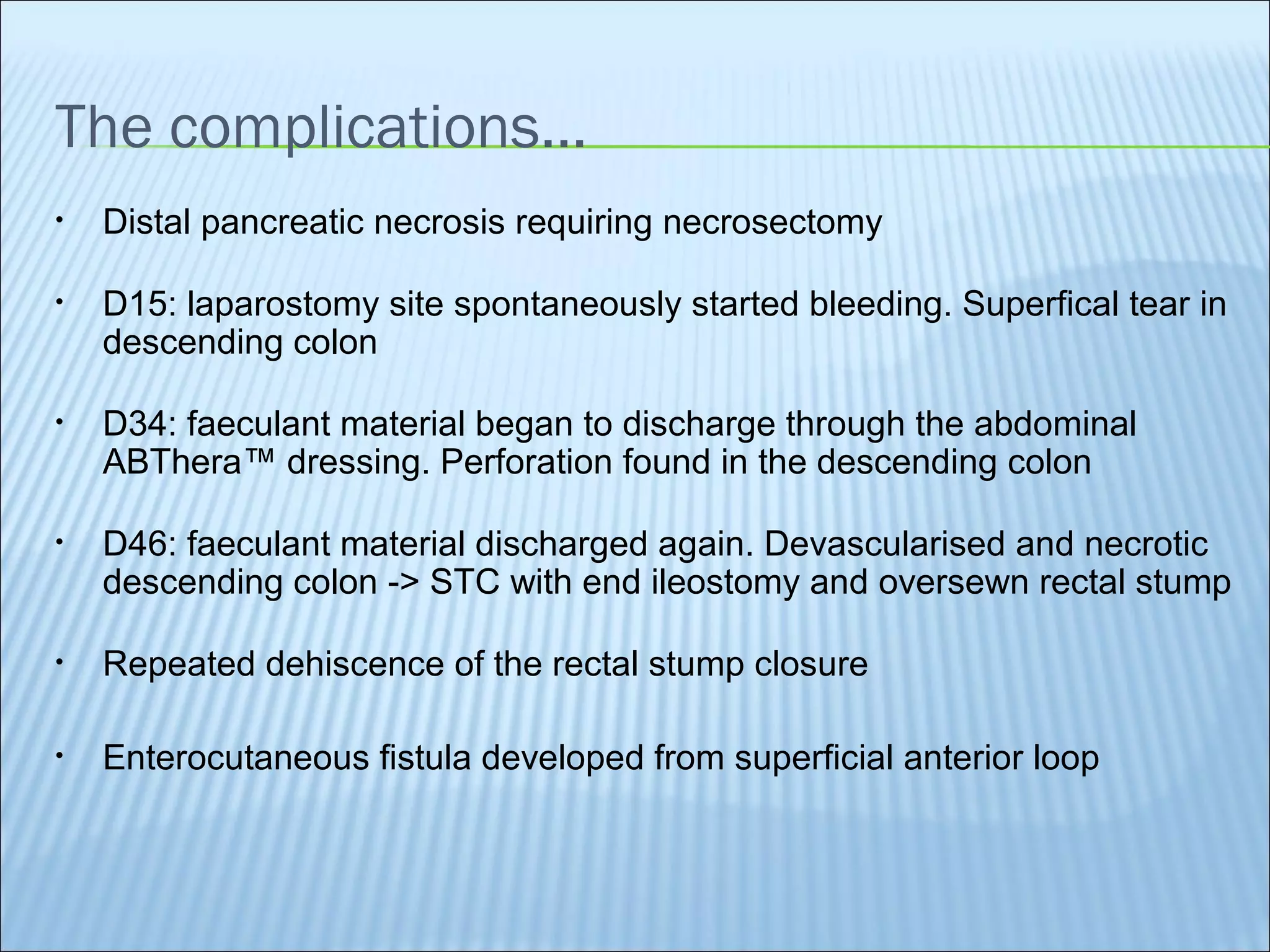 Laparostomy management - ABThera™ Open Abdomen Negative Pressure ...