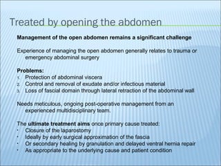 Laparostomy management - ABThera™ Open Abdomen Negative Pressure ...