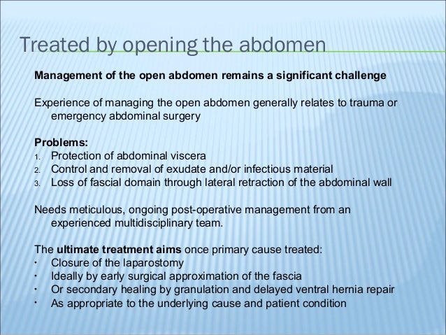 Laparostomy management - ABThera™ Open Abdomen Negative Pressure Ther…
