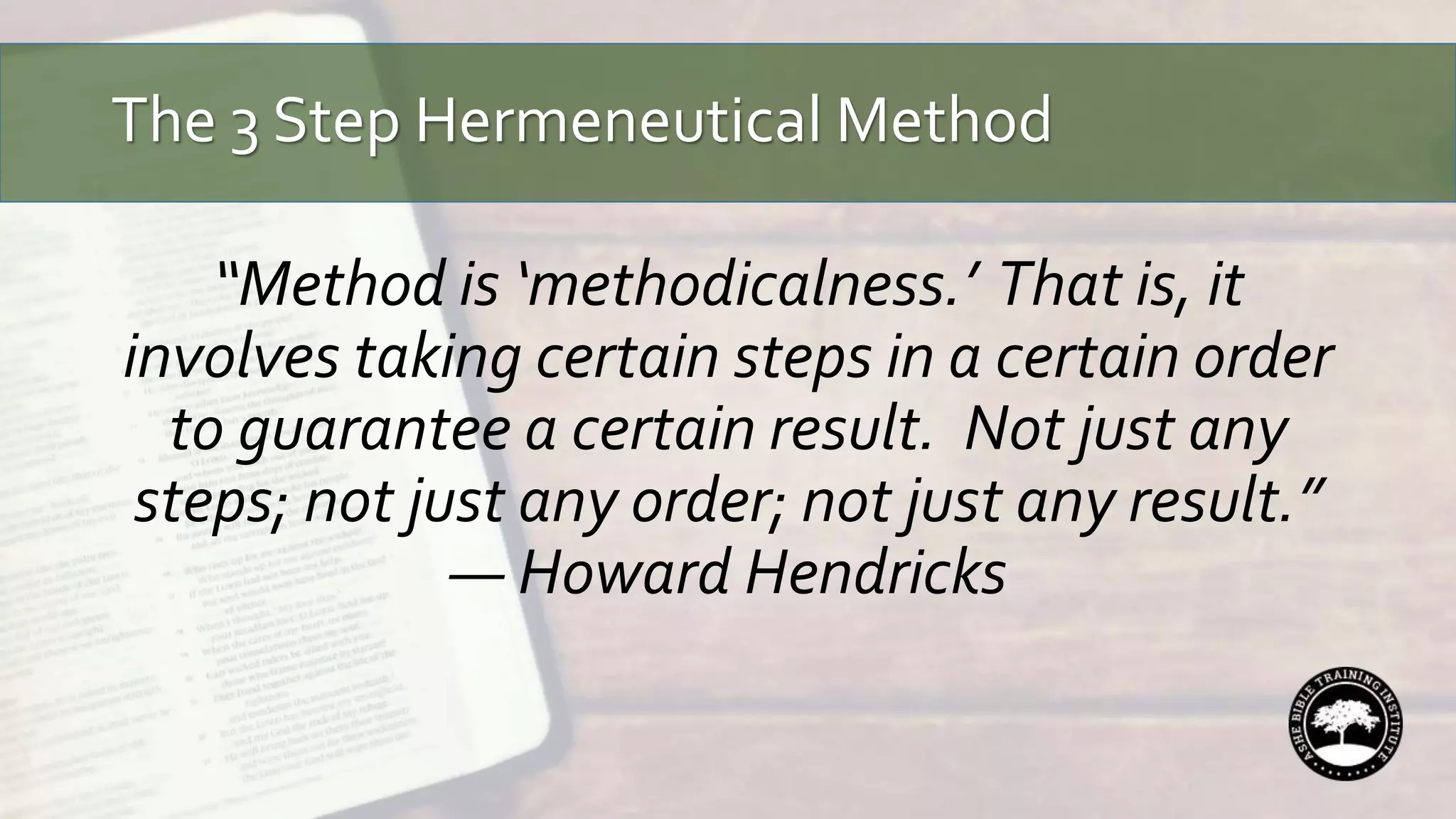 ABTI Hermeneutics 4 - Observe, Interpret, Apply | PPTX