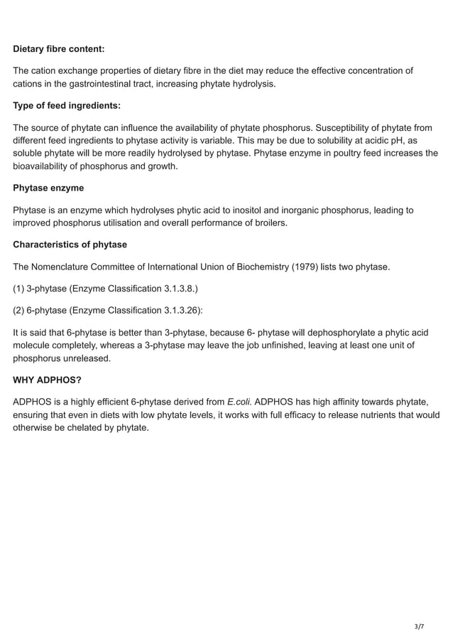 An Introduction to Phytase Enzyme in Poultry Feed- ABTL Enzyme | PDF