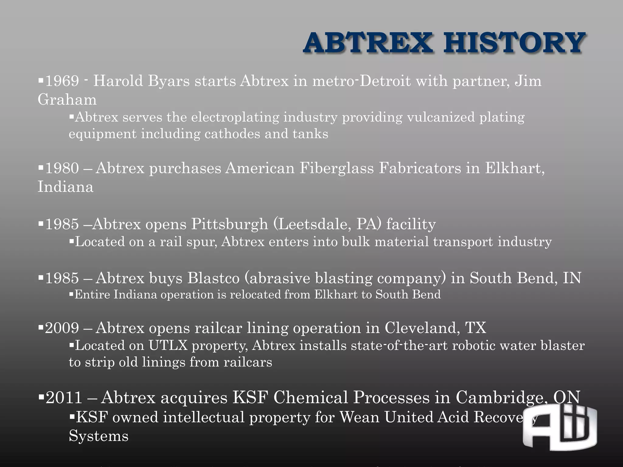 Abtrex field installations and repairs on site | PPT