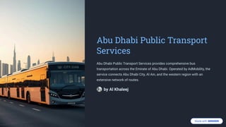 Abu Dhabi Mobility Public Transport Services | PDF