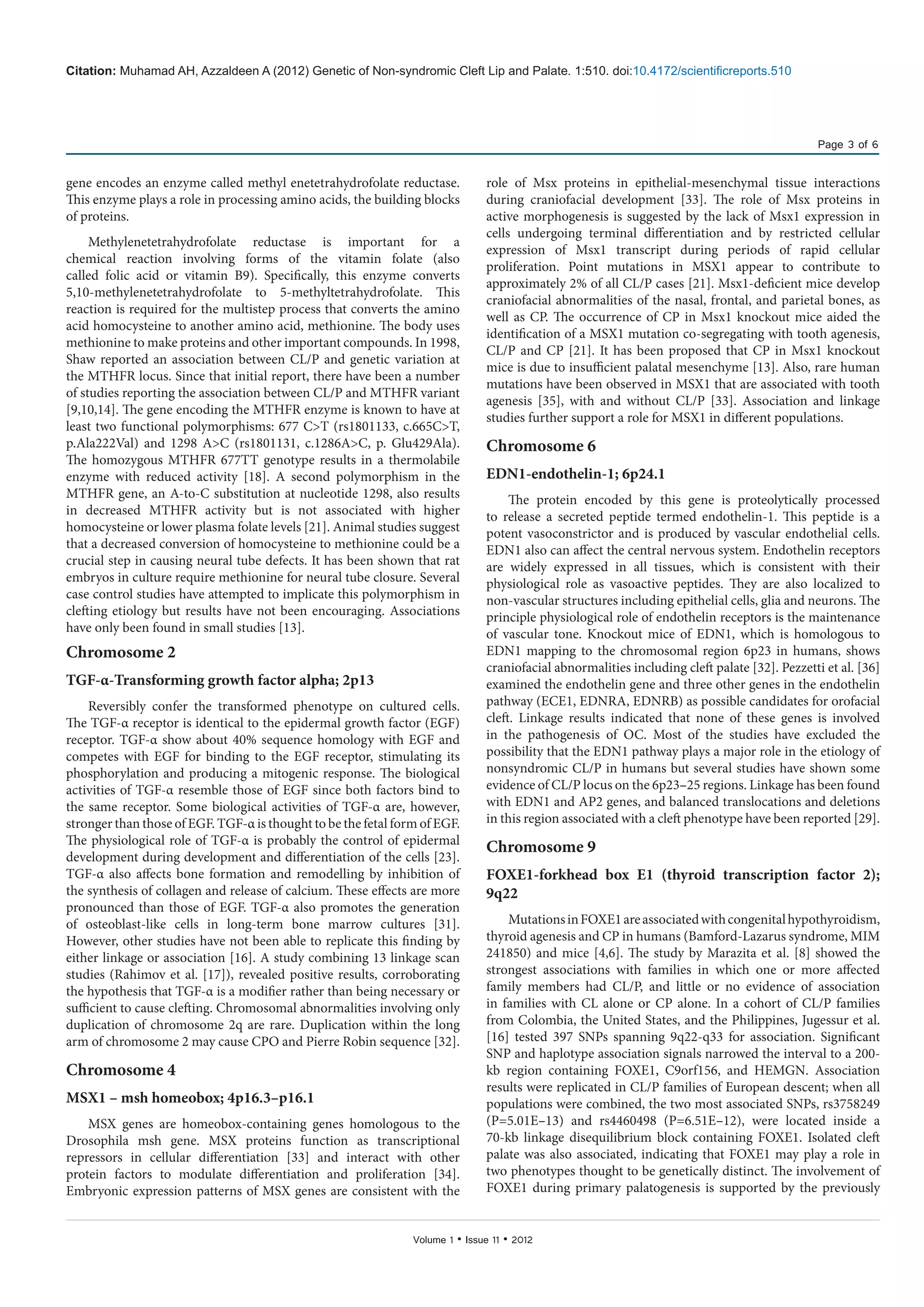 Genetic Of Nonsyndromic Cleft Lip And Palate Pdf