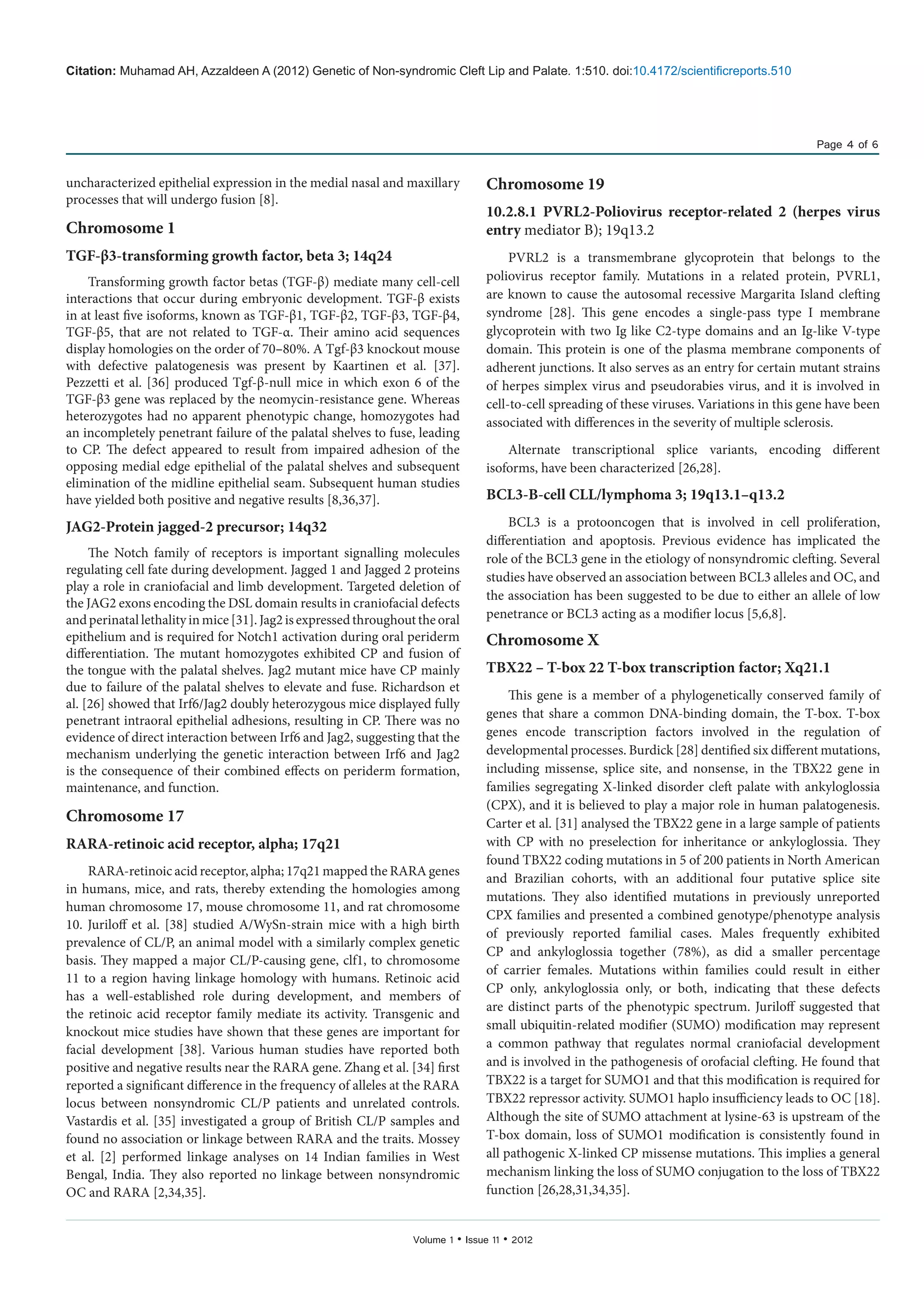 Genetic Of Nonsyndromic Cleft Lip And Palate Pdf