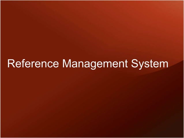 Reference Management Systems for Research Support | PPT