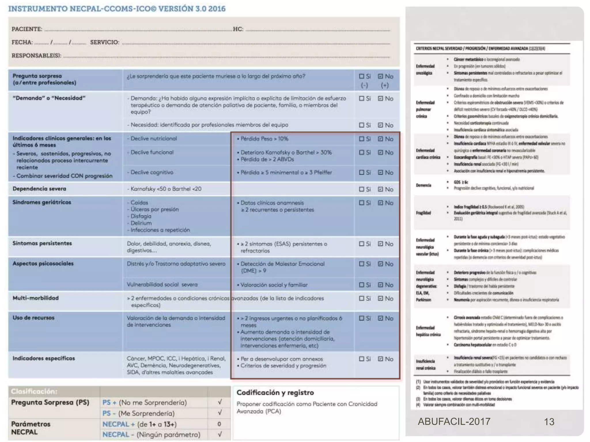 Identificación Necesidades PAliativas, Abucasis. NECPAL | PPTX