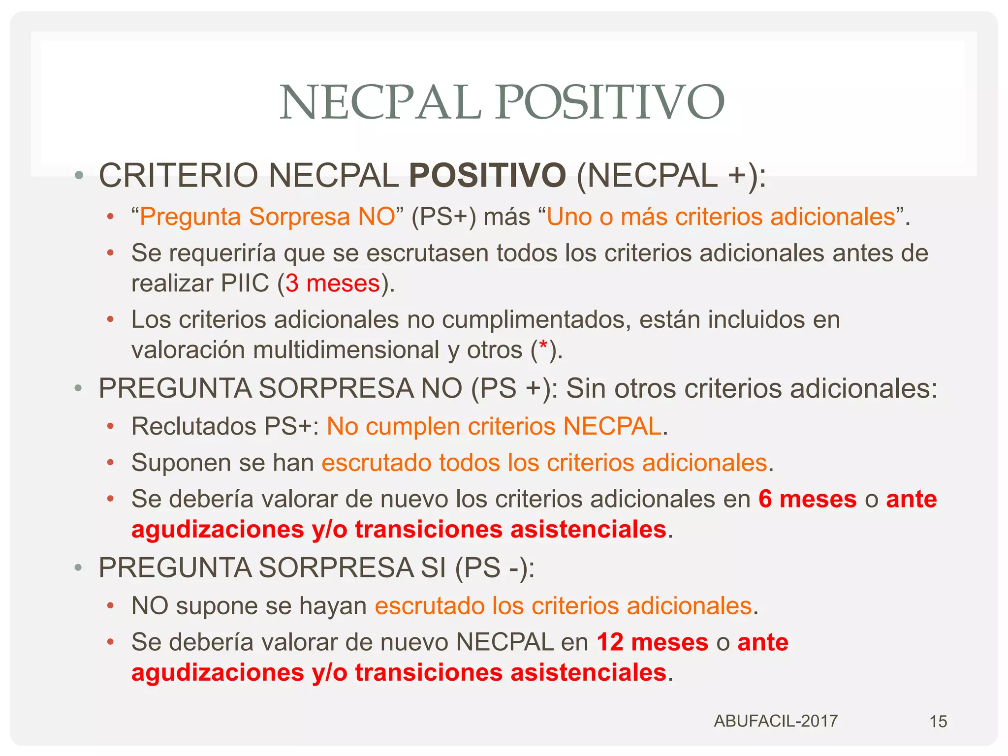 Identificación Necesidades PAliativas, Abucasis. NECPAL | PPTX