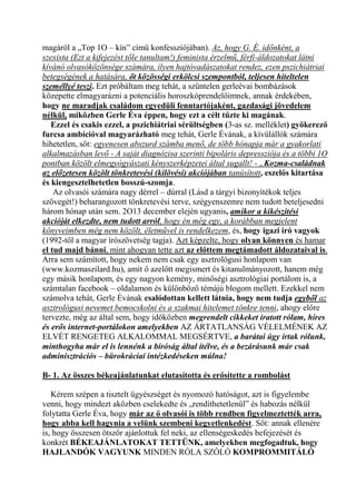 Feljelentés Gerle Éva, a Csakazolvassa - én szóltam c. blog szerzője ...