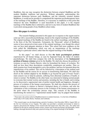 A buddhist perspective of modern psychotherapy & evolution of ...