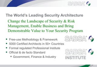 SABSA - Business Attributes Profiling | PPT