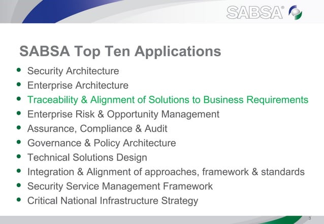 SABSA - Business Attributes Profiling | PPT