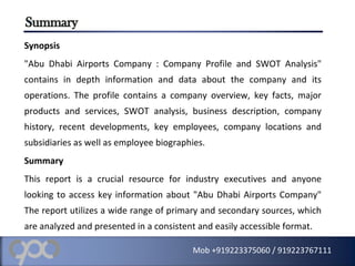 Abu dhabi airports company company profile and swot analysis | PPT