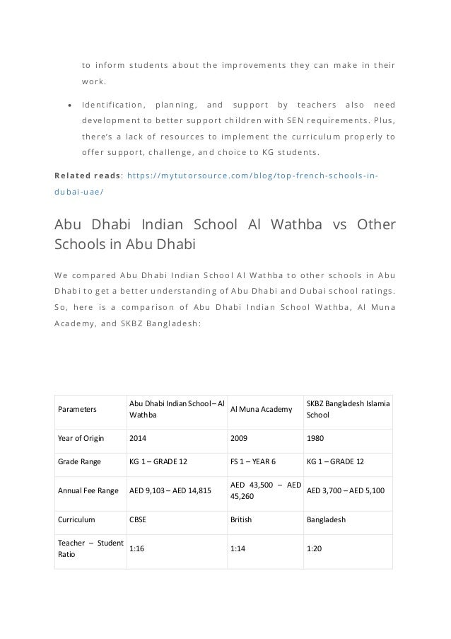 Abu dhabi indian school al wathba review | PDF