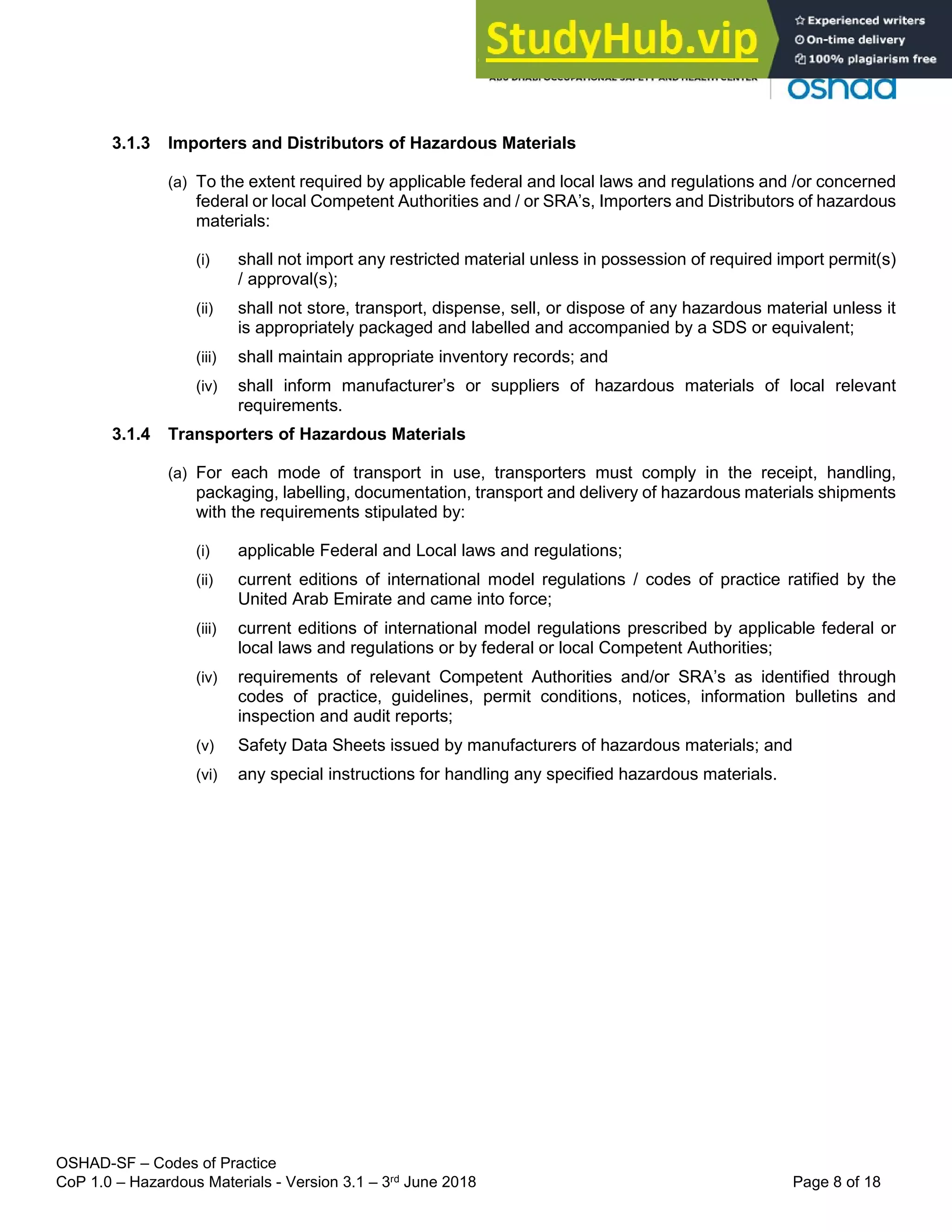 Abu Dhabi Occupational Safety And Health System Framework (OSHAD-SF ...