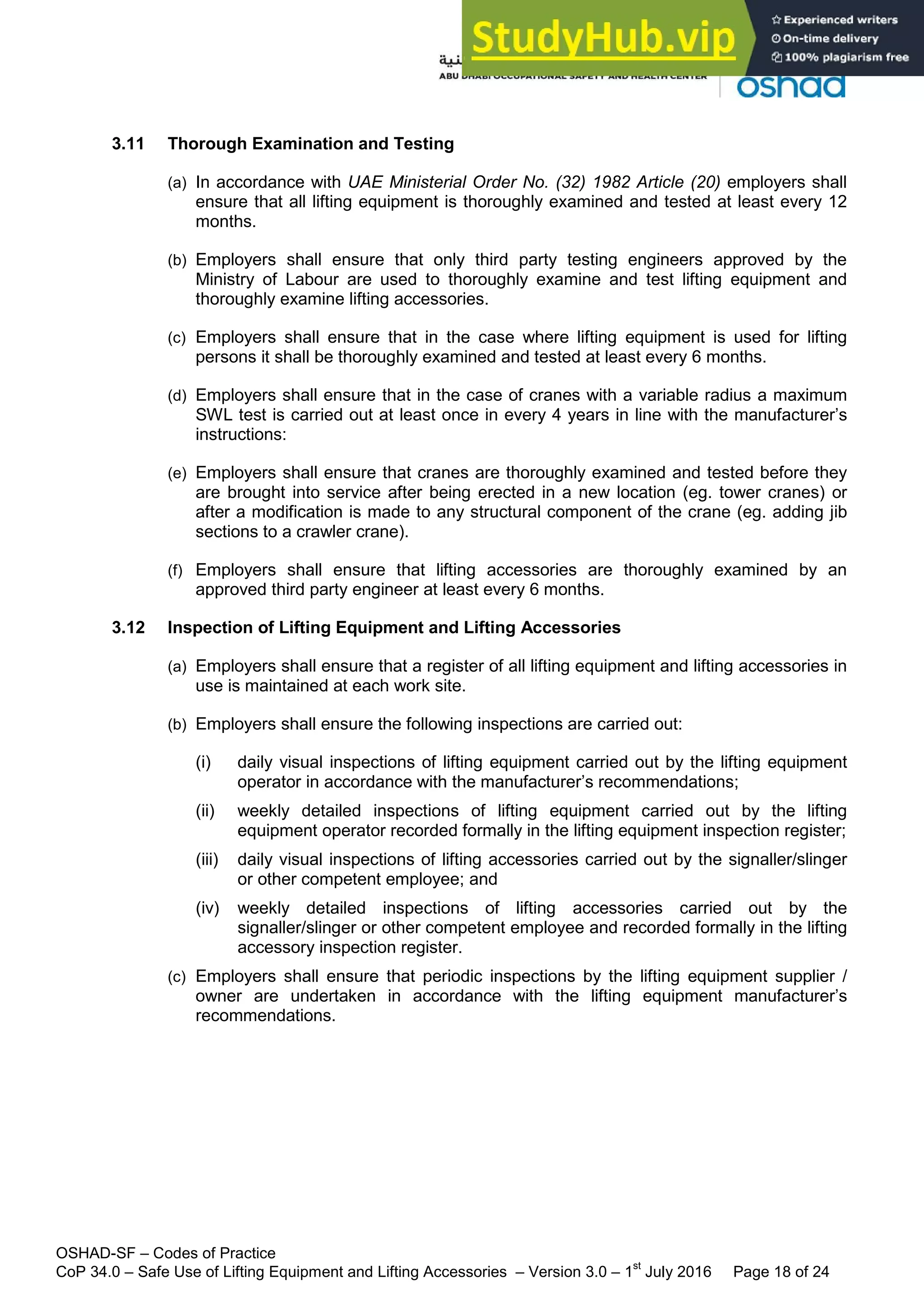 Abu Dhabi Occupational Safety And Health System Framework (OSHAD-SF ...