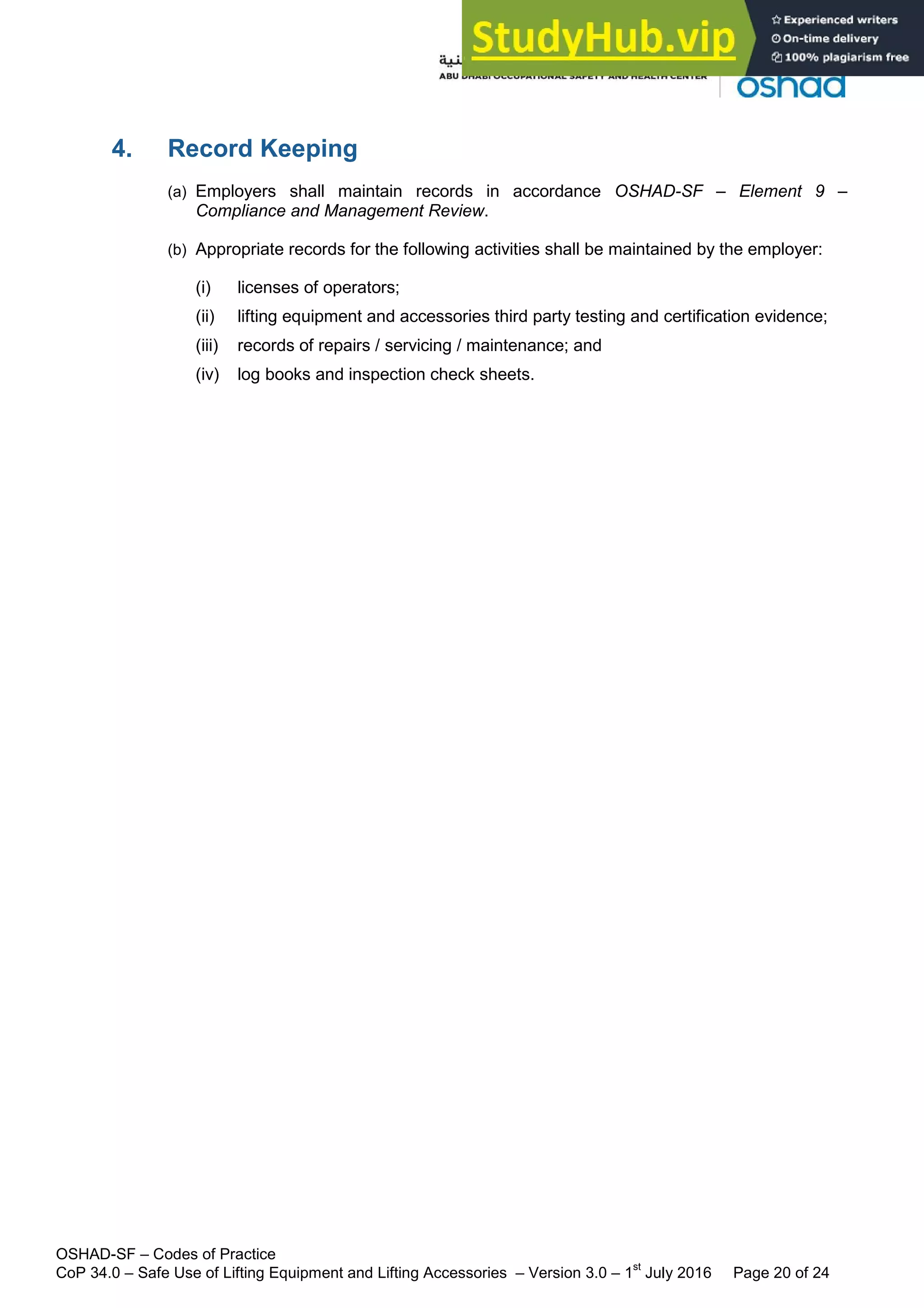 Abu Dhabi Occupational Safety And Health System Framework (OSHAD-SF ...