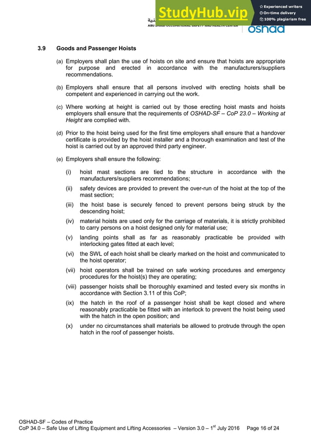 Abu Dhabi Occupational Safety And Health System Framework (OSHAD-SF ...