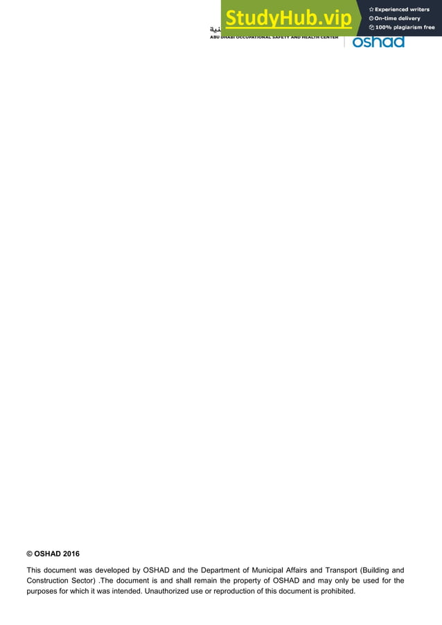 Abu Dhabi Occupational Safety And Health System Framework (OSHAD-SF ...